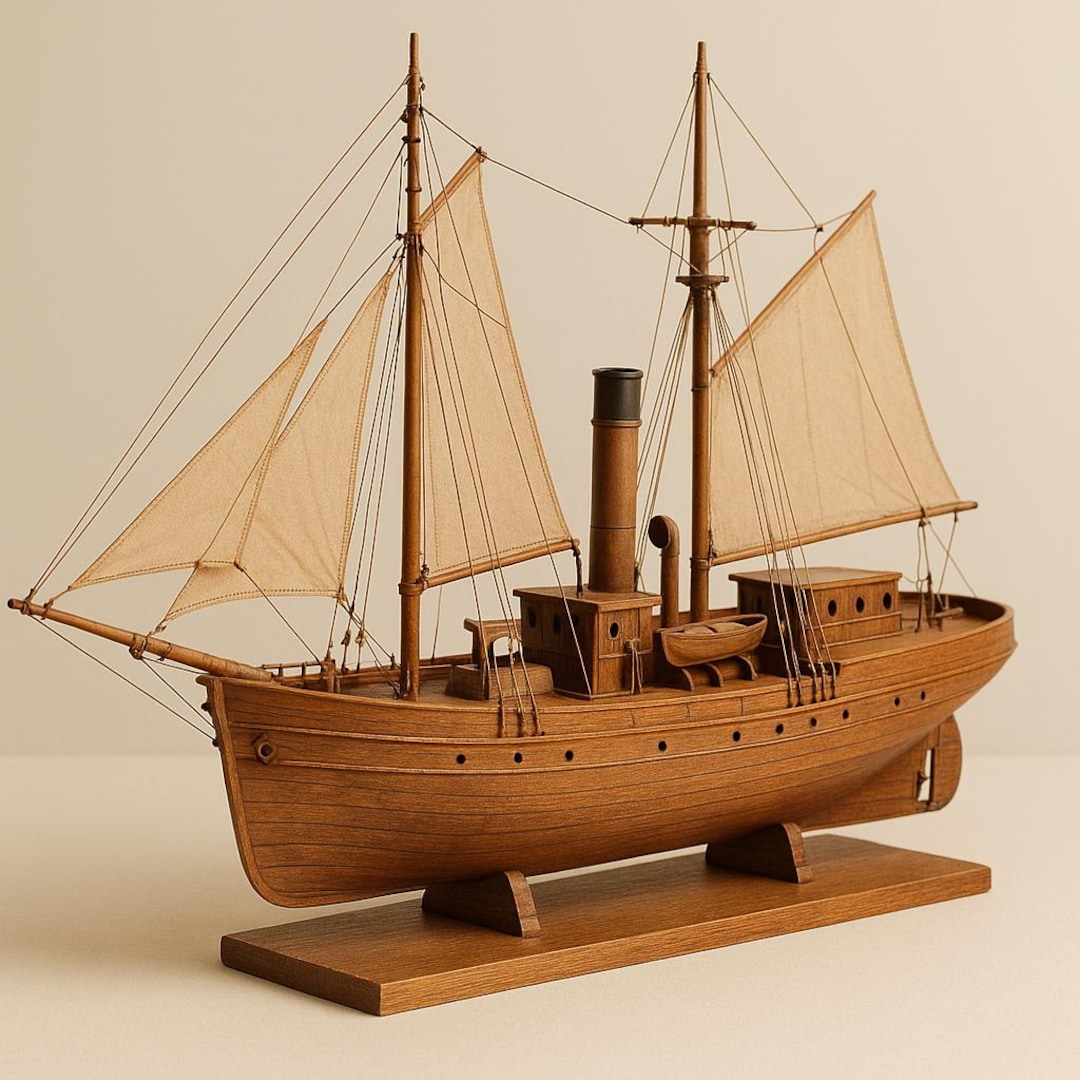 Steamship Wooden Model Plan & Manual – 1/20 Scale Printable PDF – DIY ...