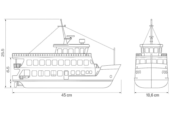 Passenger Ferry Ship Model Plan: DIY Wooden Boat Blueprint (PDF ...