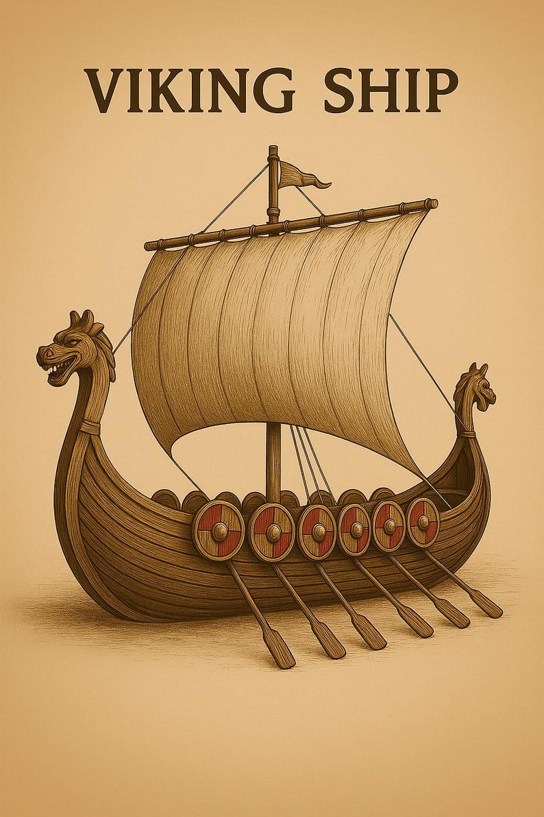 Viking Longship DIY Model Plan - Printable Woodworking Blueprint ...
