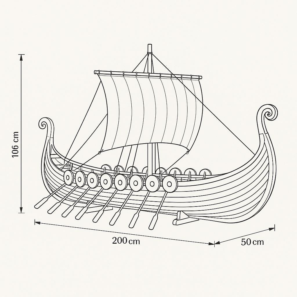 Giant Viking Longship Woodworking Plan – 2 Meter Model – DIY Printable ...
