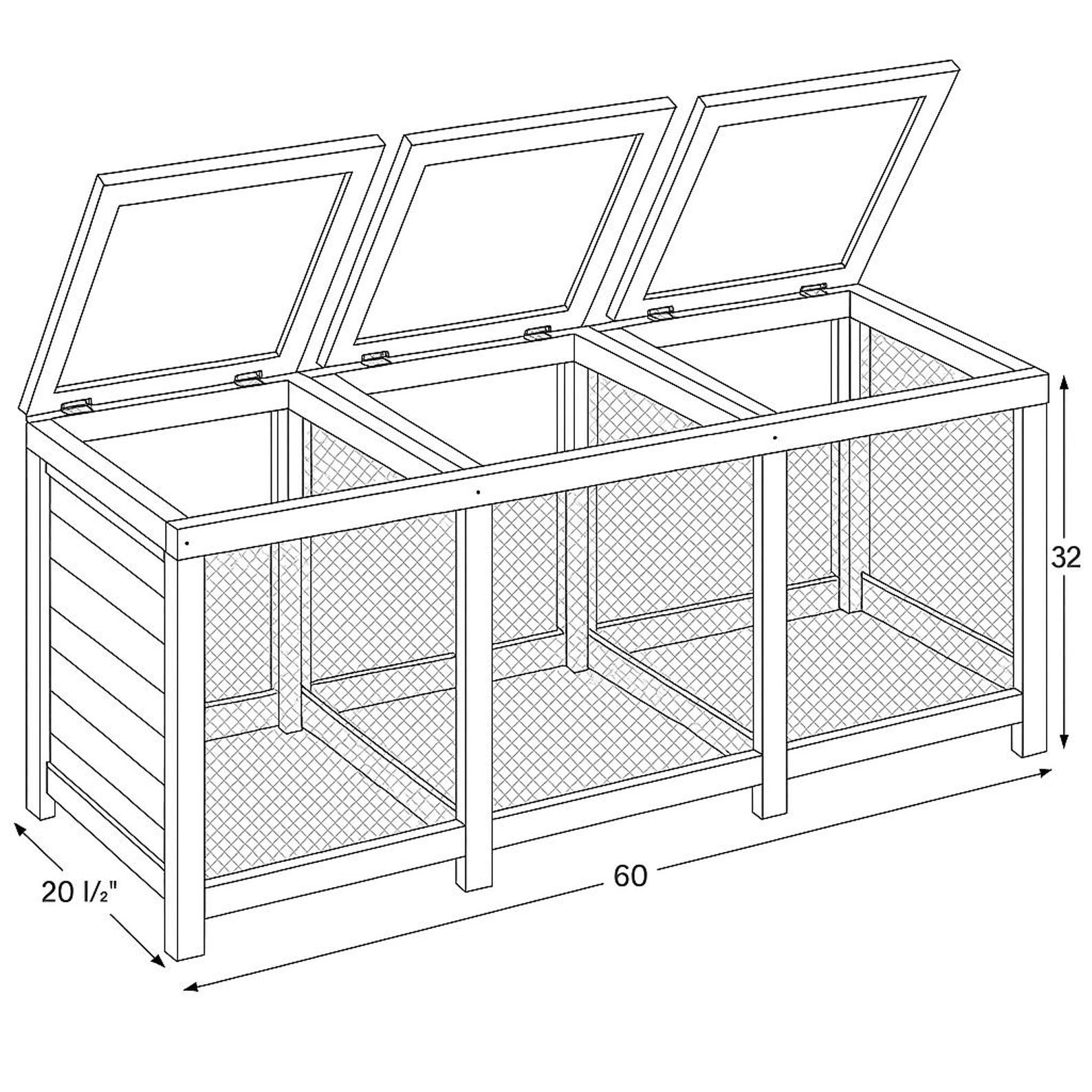 DIY 3-bin Compost Bin Plan: Backyard Garden Composter Blueprint (PDF ...