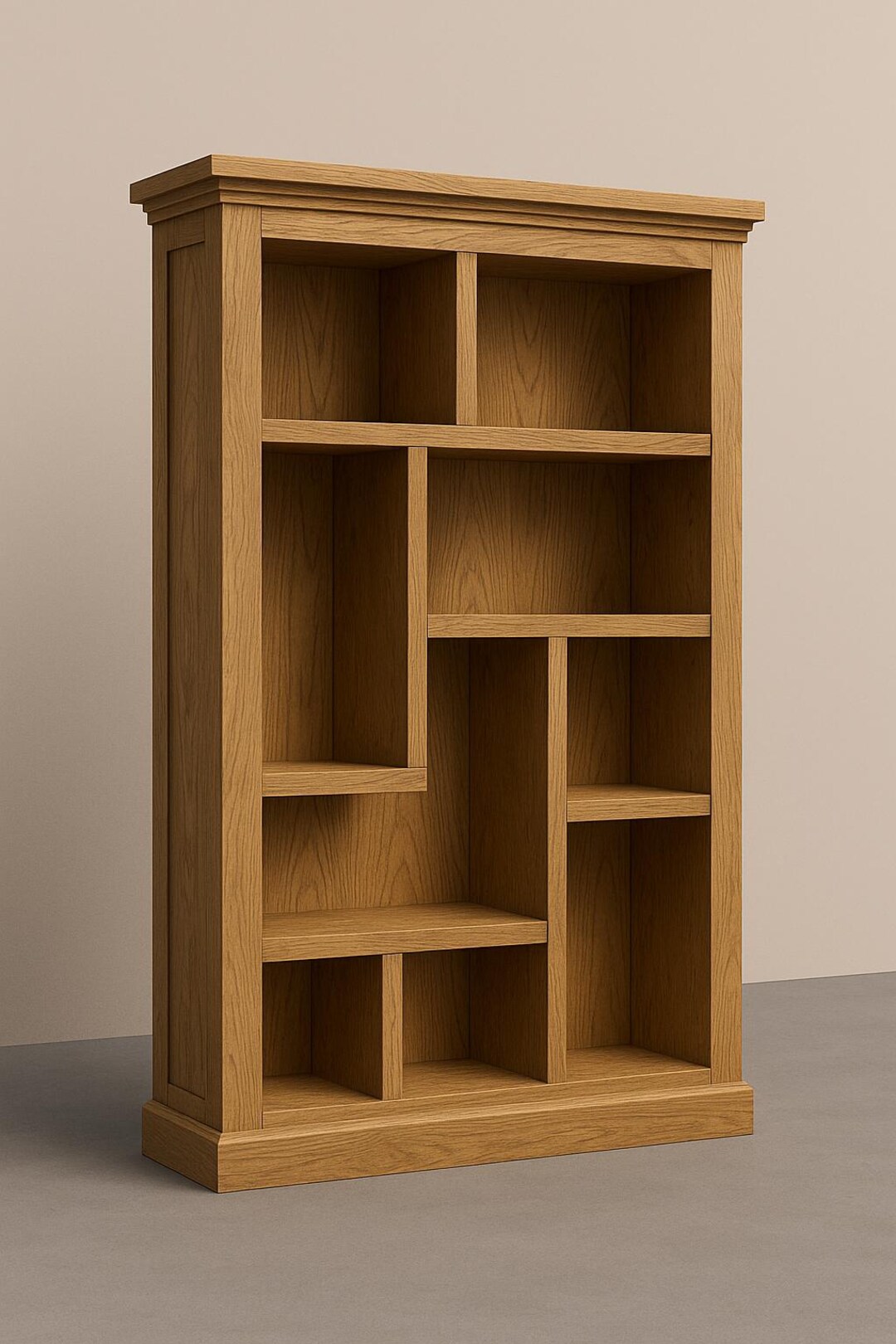 Labyrinth Bookcase Woodworking Plan, DIY Geometric Shelf (PDF Download ...