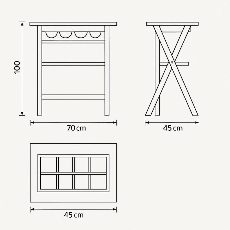 DIY Folding Bar Table Plan | Wooden Wine Rack & Glass Holder (PDF) - Etsy