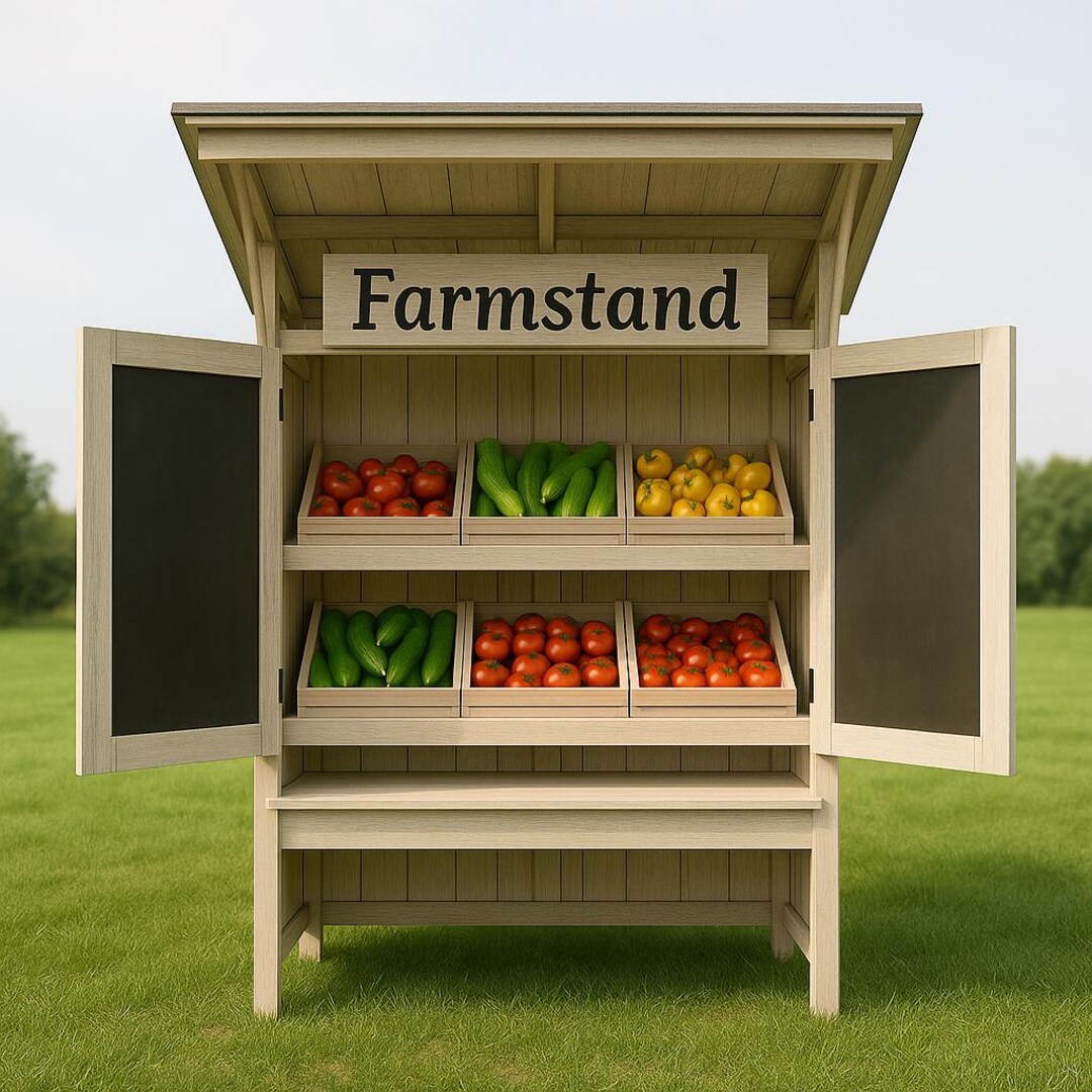 Farm Stand Woodworking Plan, DIY Market Stand Blueprint (PDF Download ...