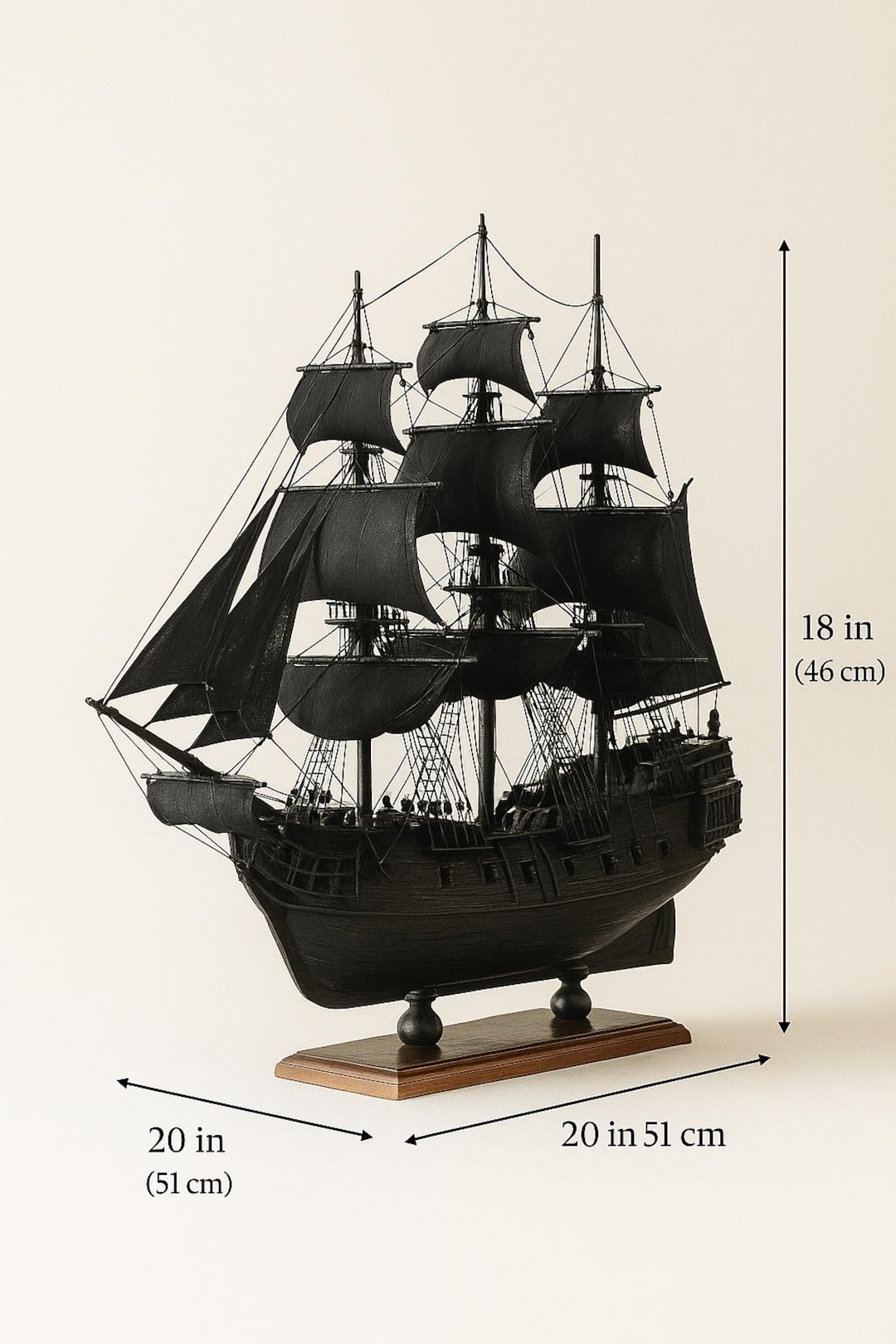 Black Pearl Ship Model PDF Plan: DIY Pirate Ship Blueprint (75cm Length ...