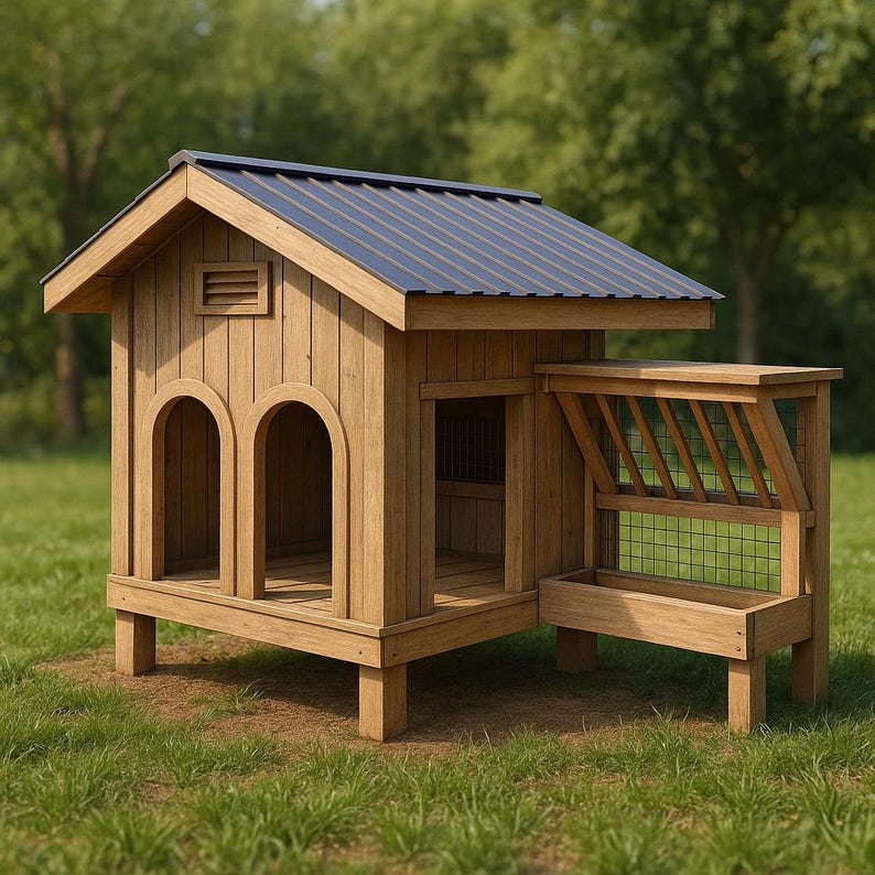 DIY Mini Goat Shelter Plan With Feeder: Backyard Farm Project (PDF ...