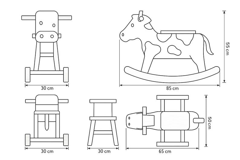 Rocking Cow Woodworking Plan: Rustic Farm Animal Ride-on Toy (PDF ...