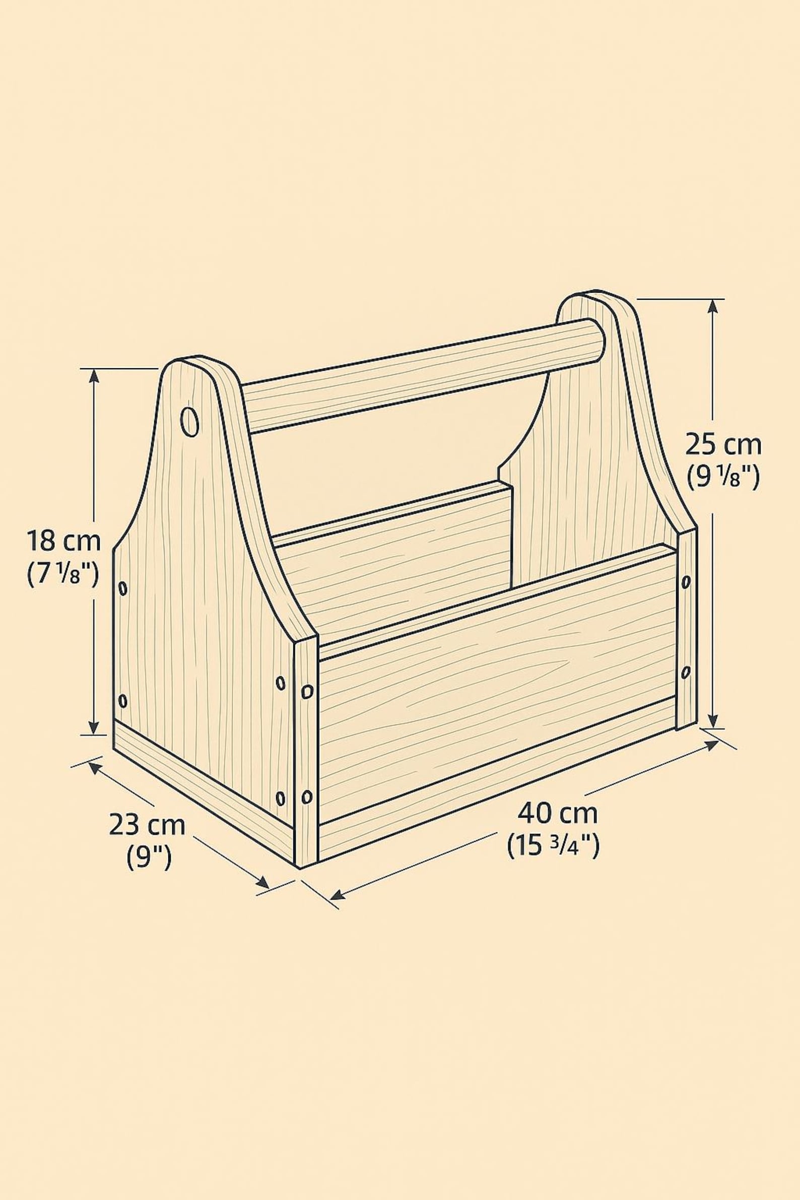 Wood Toolbox Blueprint – DIY Tool Box Plan – Printable PDF for Workshop ...