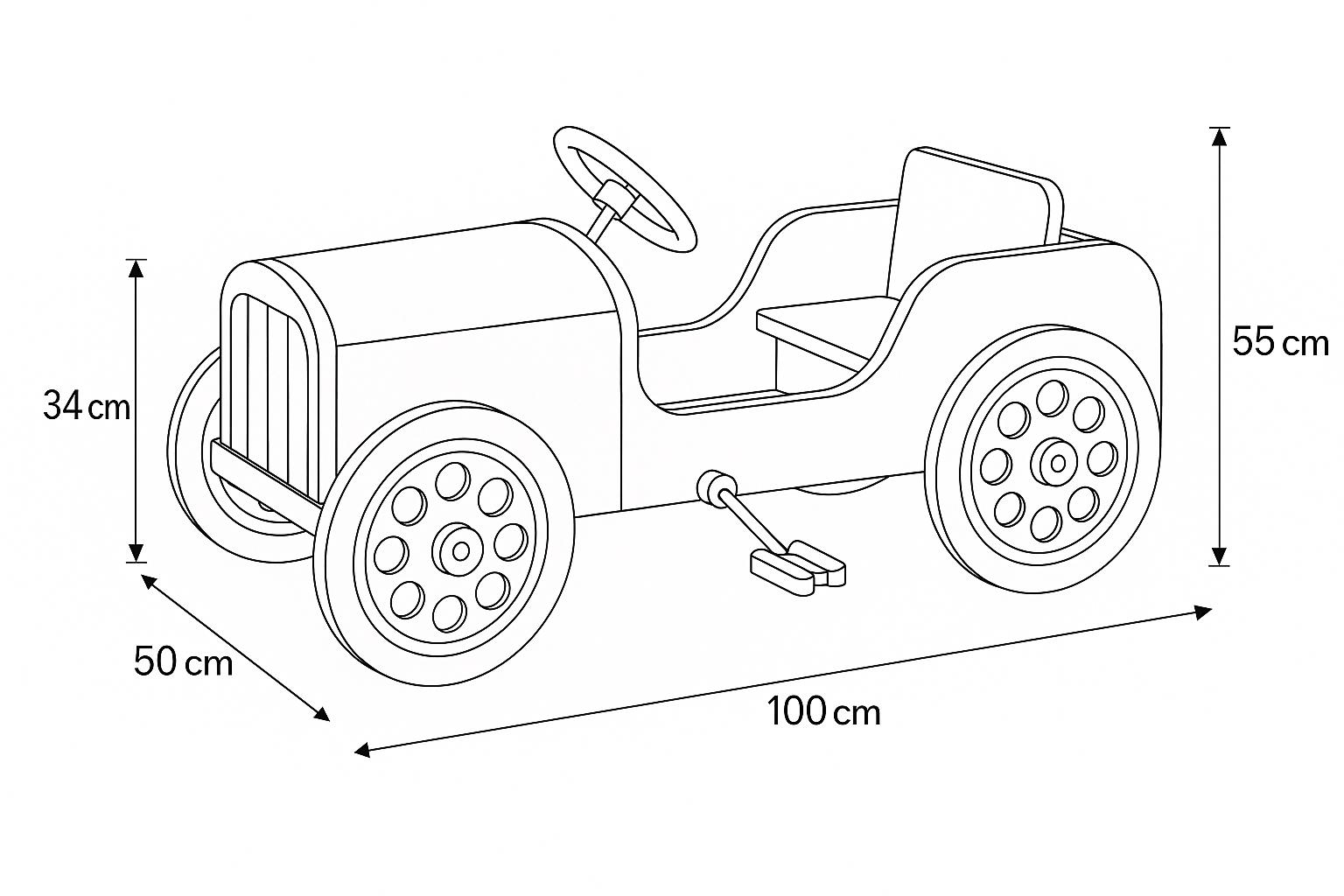 Vintage Style Wooden Pedal Car Plan: DIY Ride-on Toy (PDF Blueprint) - Etsy