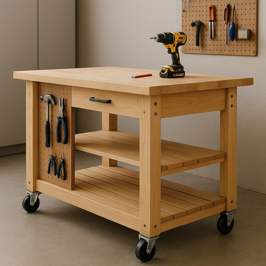 Modular Mobile Workbench Woodworking Plan, Nordicblueprints DIY Garage ...