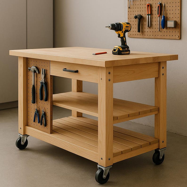 Modular Mobile Workbench Woodworking Plan, Nordicblueprints DIY Garage ...