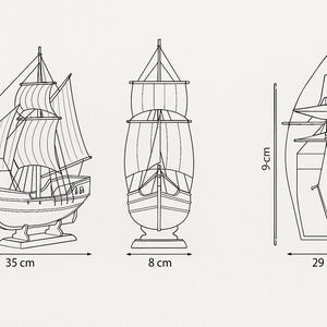 DIY Wooden Ship Model Plan PDF - Printable Sailboat Blueprint - Pirate ...