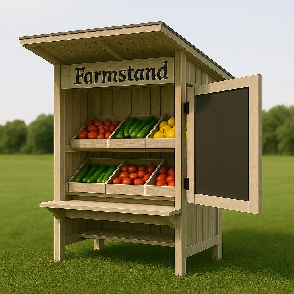 Farm Stand Woodworking Plan, DIY Market Stand Blueprint (PDF Download ...