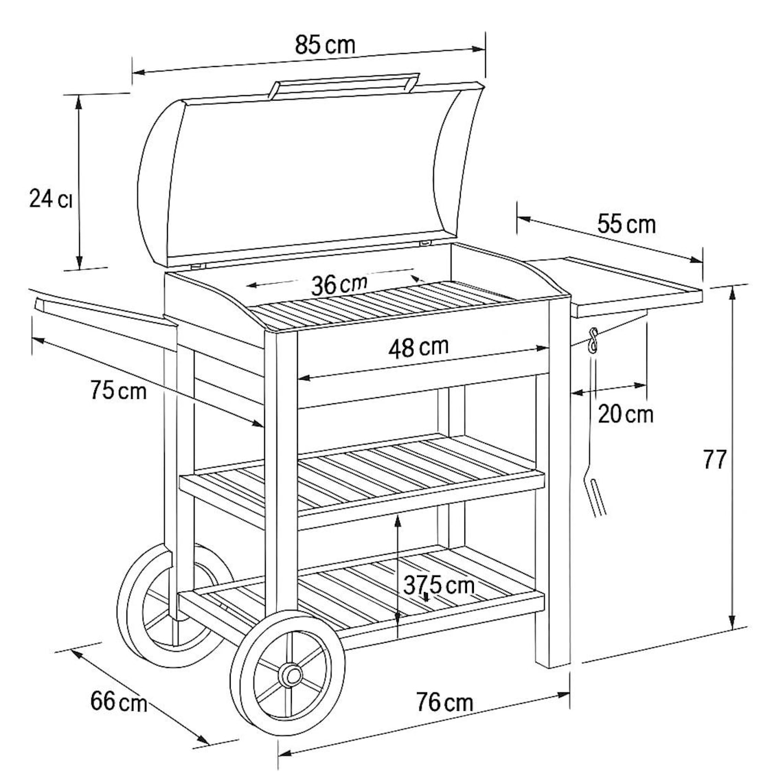 Wheelbarrow BBQ Grill Cart - Mobile Outdoor Barbecue Station Plan - DIY ...
