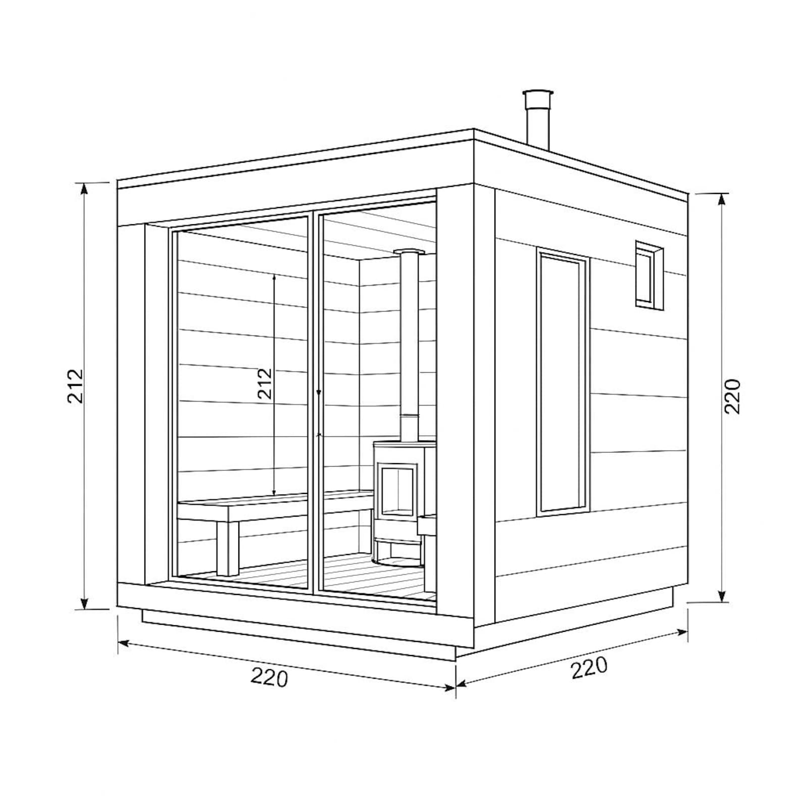 Cube Sauna Woodworking Plan: Modern Outdoor Spa Blueprint (PDF) - Etsy