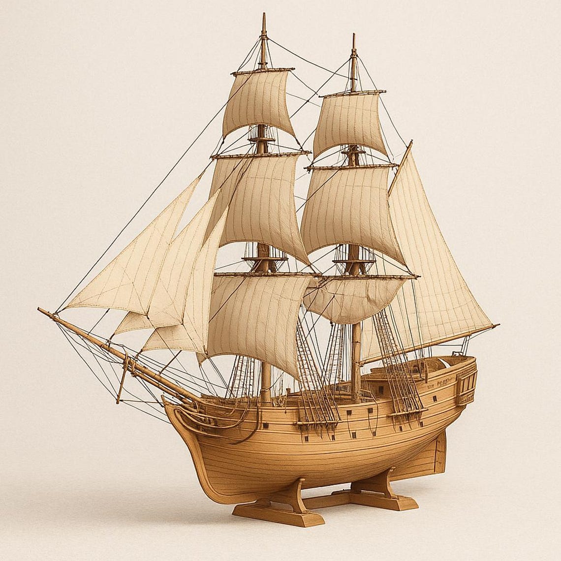Massive Wooden Sailing Ship Plan – Printable PDF DIY Kit With Full ...