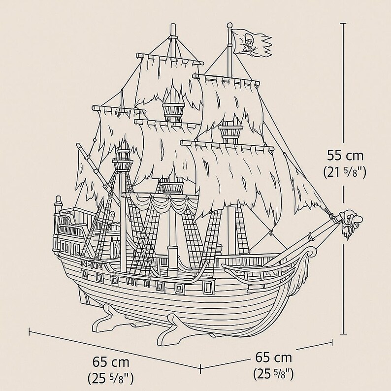 Haunted Pirate Ship Blueprint – Ghost Galleon Model Kit – Digital ...