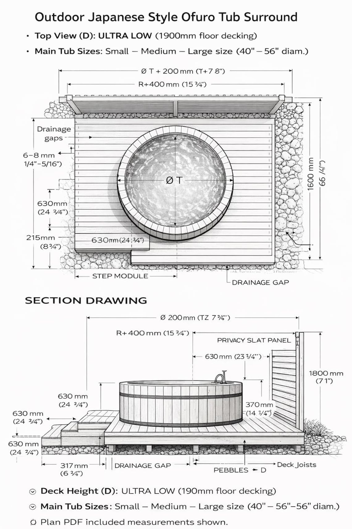 Japanese Ofuro Tub Surround Plans – Diy Wooden Spa Deck Platform ...