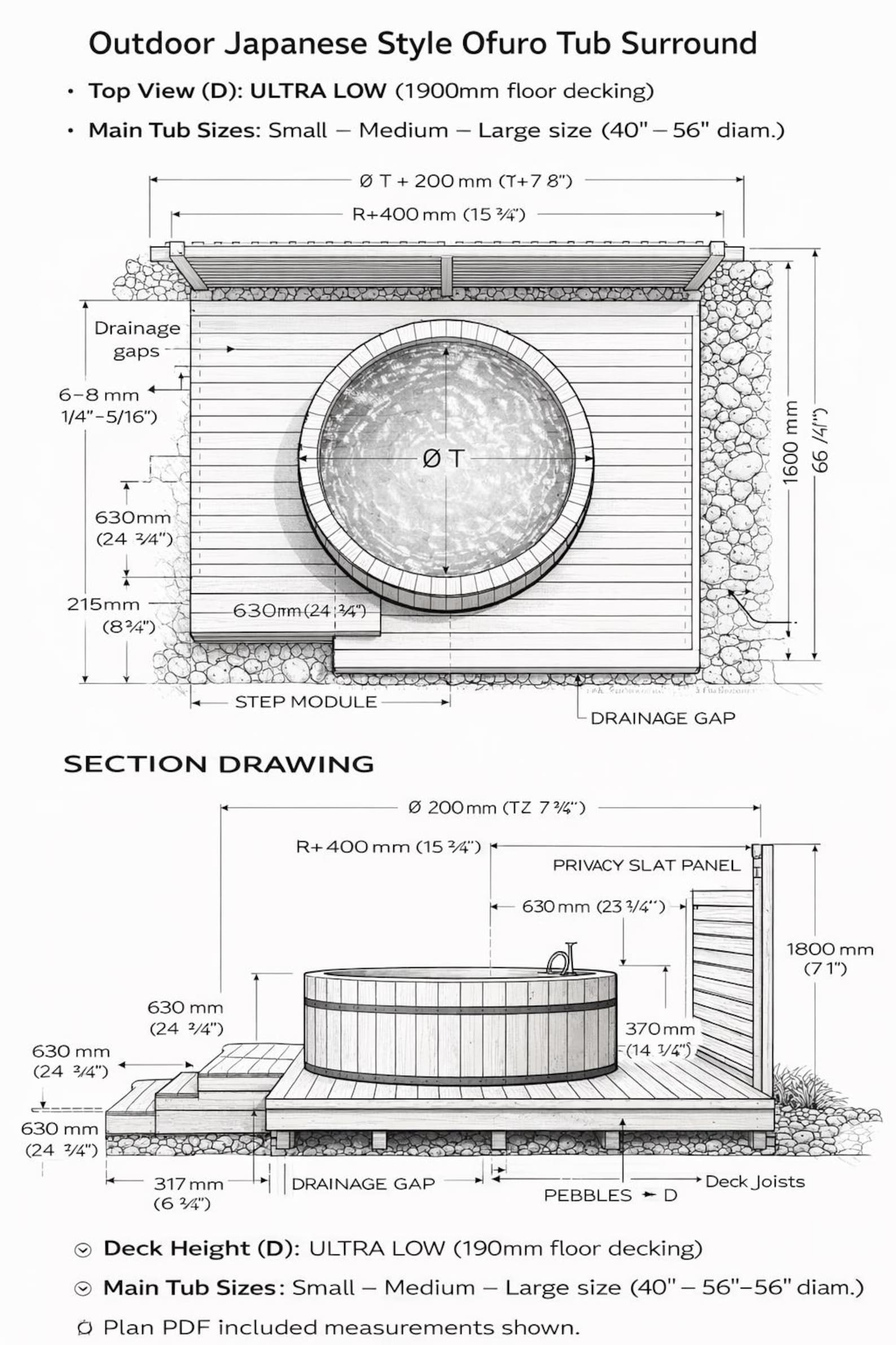Japanese Ofuro Tub Surround Plans – Diy Wooden Spa Deck Platform ...