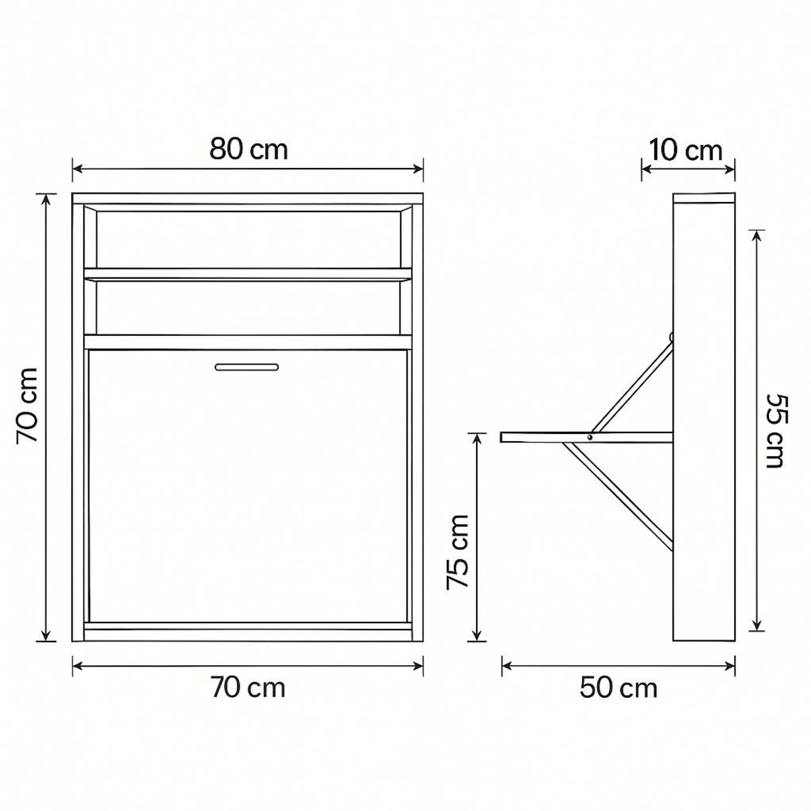 Foldable Wall Desk Woodworking Plan, DIY Space Saving Blueprint (PDF ...