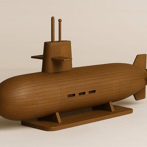 Submarine Model Blueprint: DIY Wooden Naval Submarine Plan (PDF ...