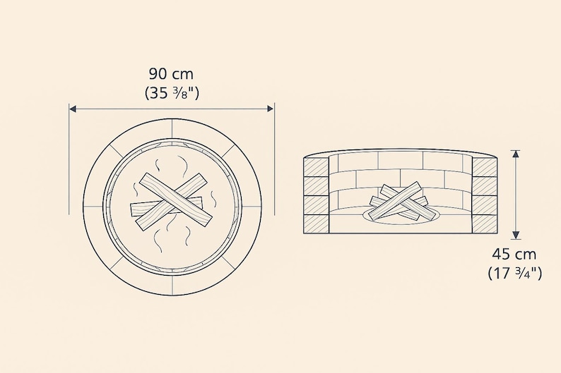 Backyard Fire Pit Blueprint – DIY Outdoor Garden Bonfire Bowl ...