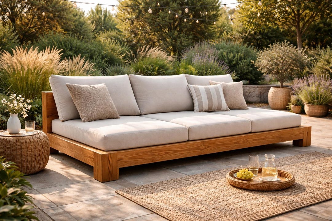 Outdoor Daybed Plans PDF | DIY Wooden Garden Sofa Bed - Etsy