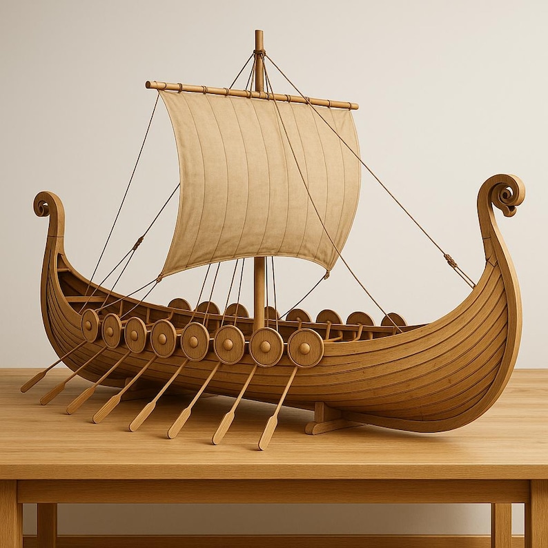 Giant Viking Longship Woodworking Plan – 2 Meter Model – DIY Printable ...