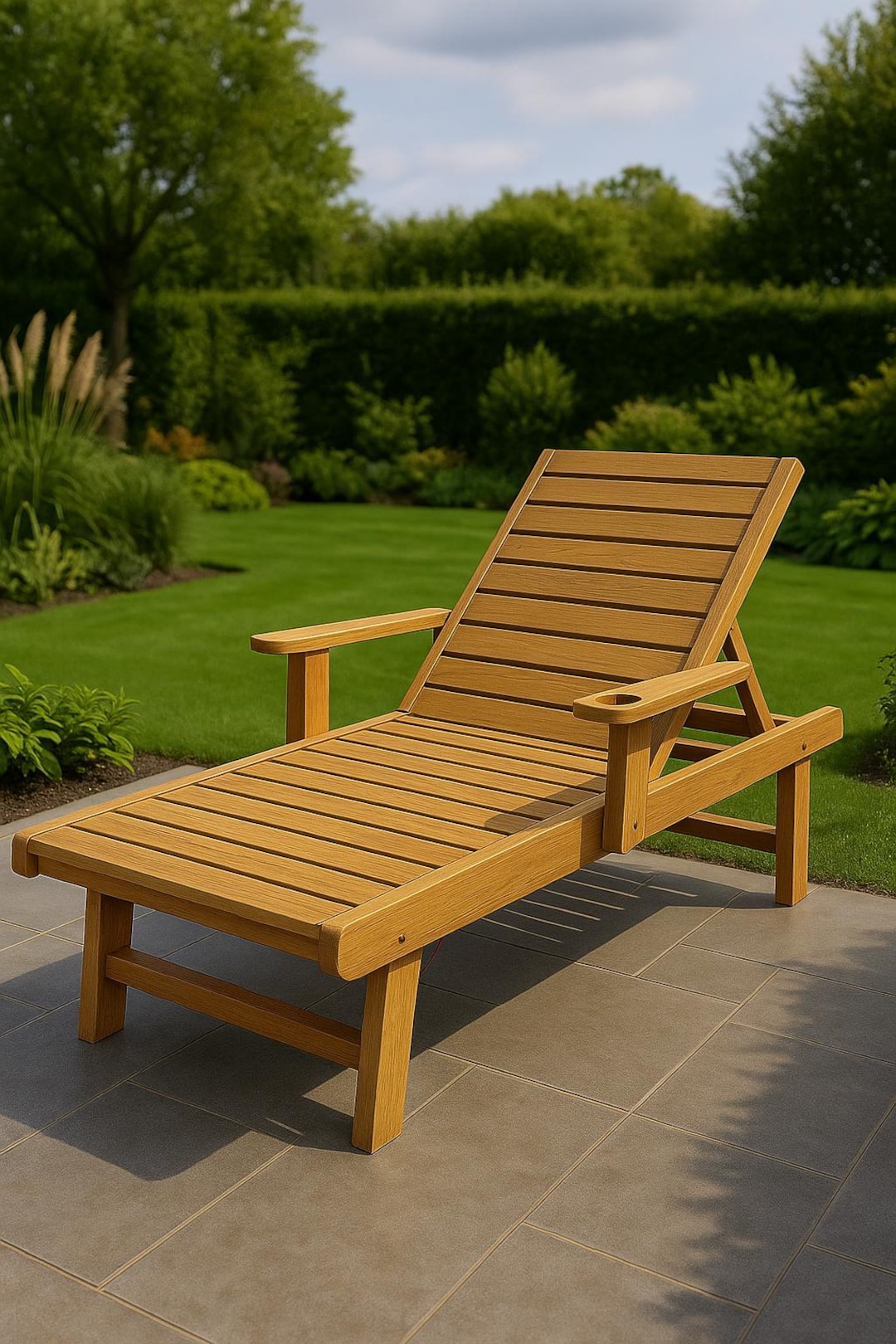 DIY Wooden Sun Lounger Plan: Adjustable Chaise Lounge Blueprint (PDF ...