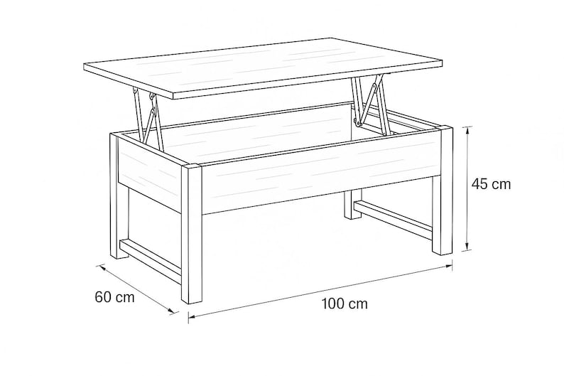 Lift-top Coffee Table Woodworking Plan | DIY Storage Table Blueprint ...