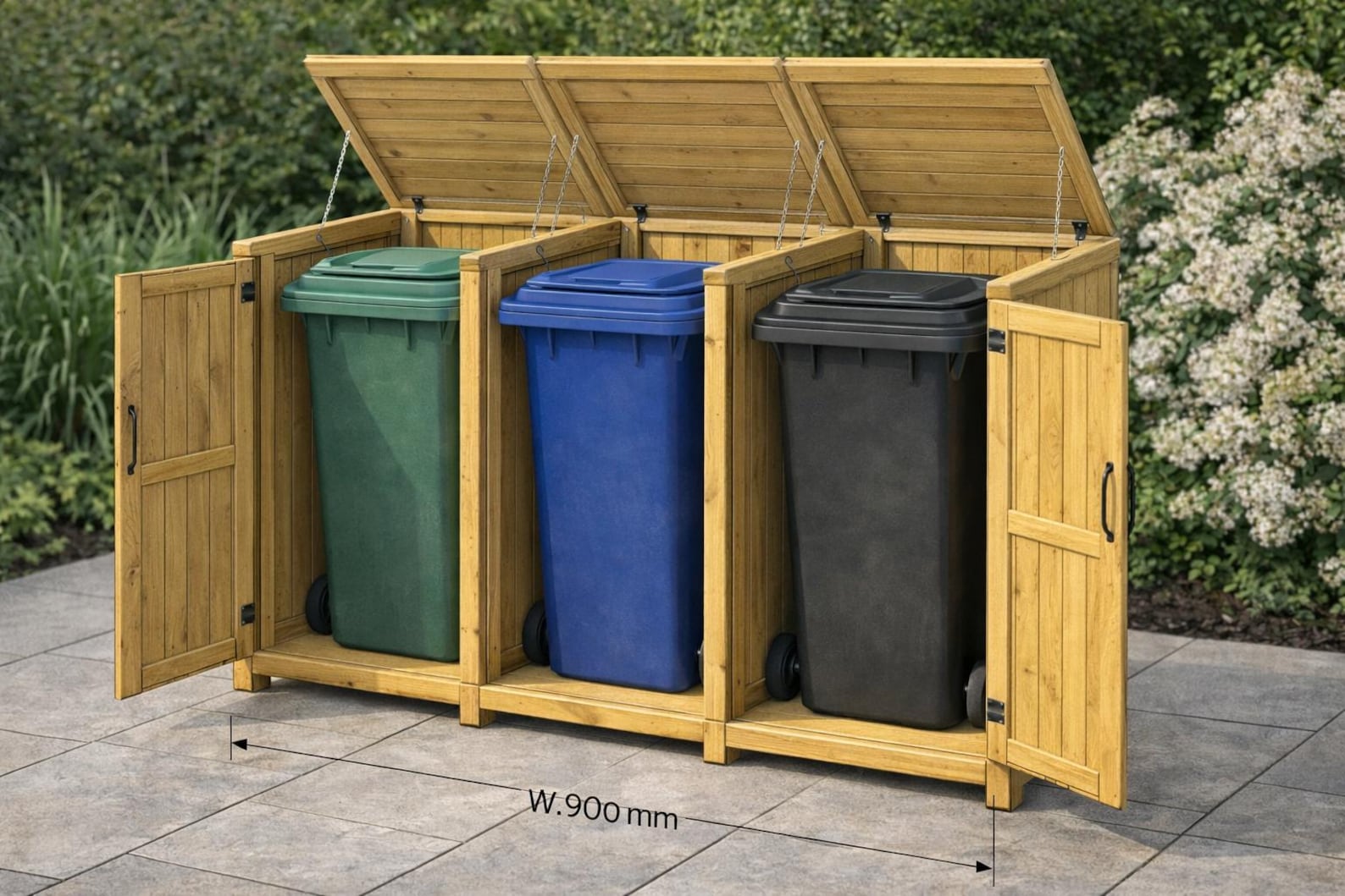 Trash Bin Storage Shed Plans | Outdoor Garbage Can Enclosure DIY (PDF ...