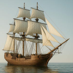 Tall Ship Model Blueprint – DIY Wooden Sailing Ship Plan – Printable ...