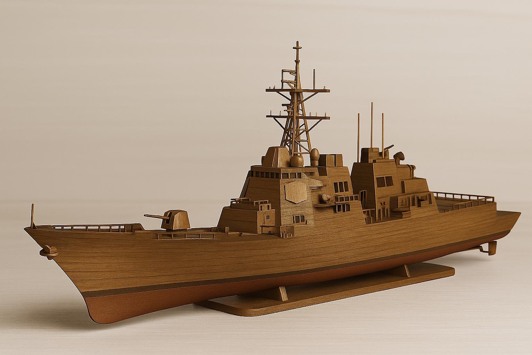 Modern Warship Model Plan PDF – Laser Cut Ready Destroyer Blueprint ...