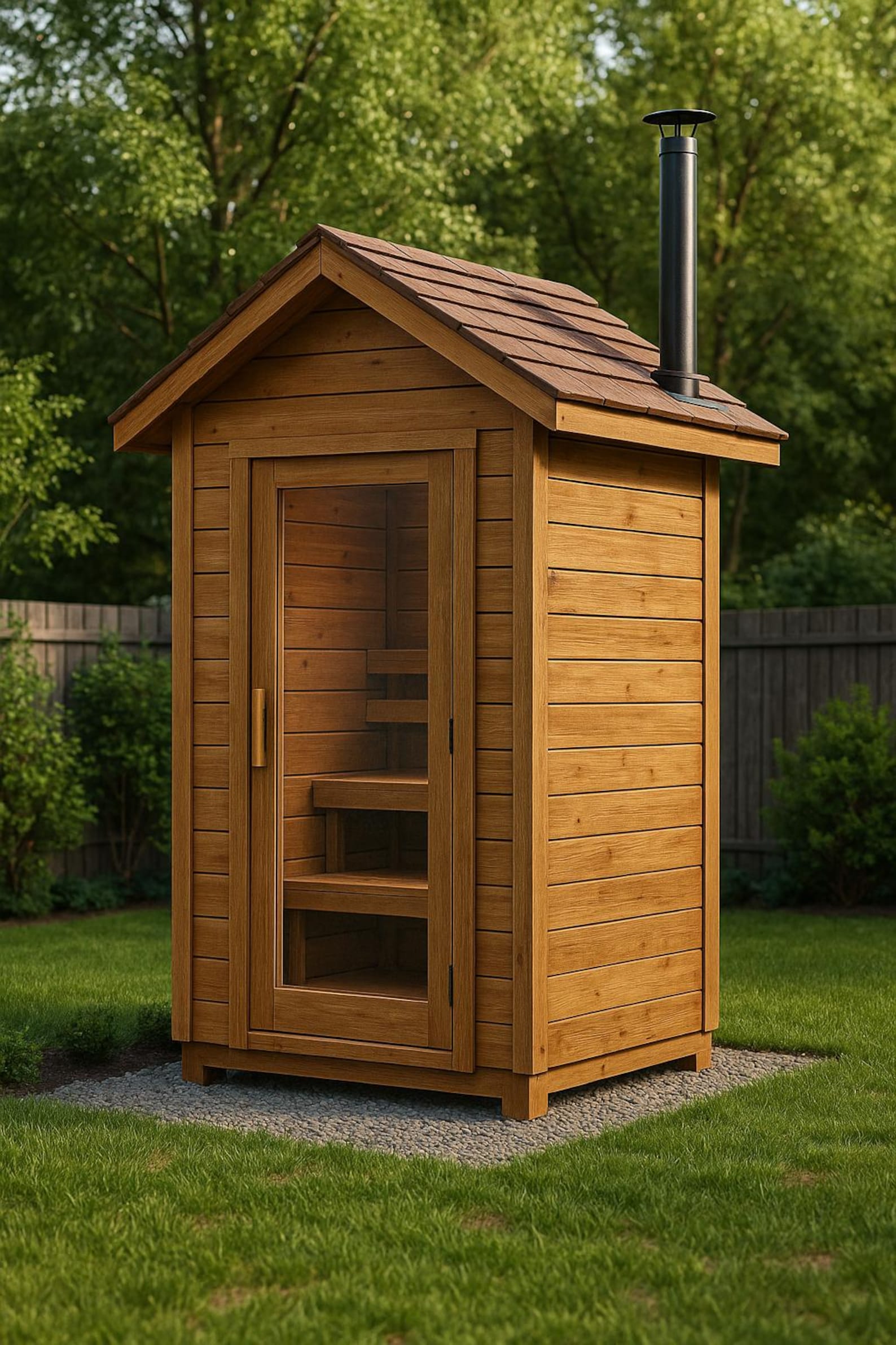 DIY Outdoor Sauna Shed Plan: Backyard Wood Cabin Blueprint (printable ...