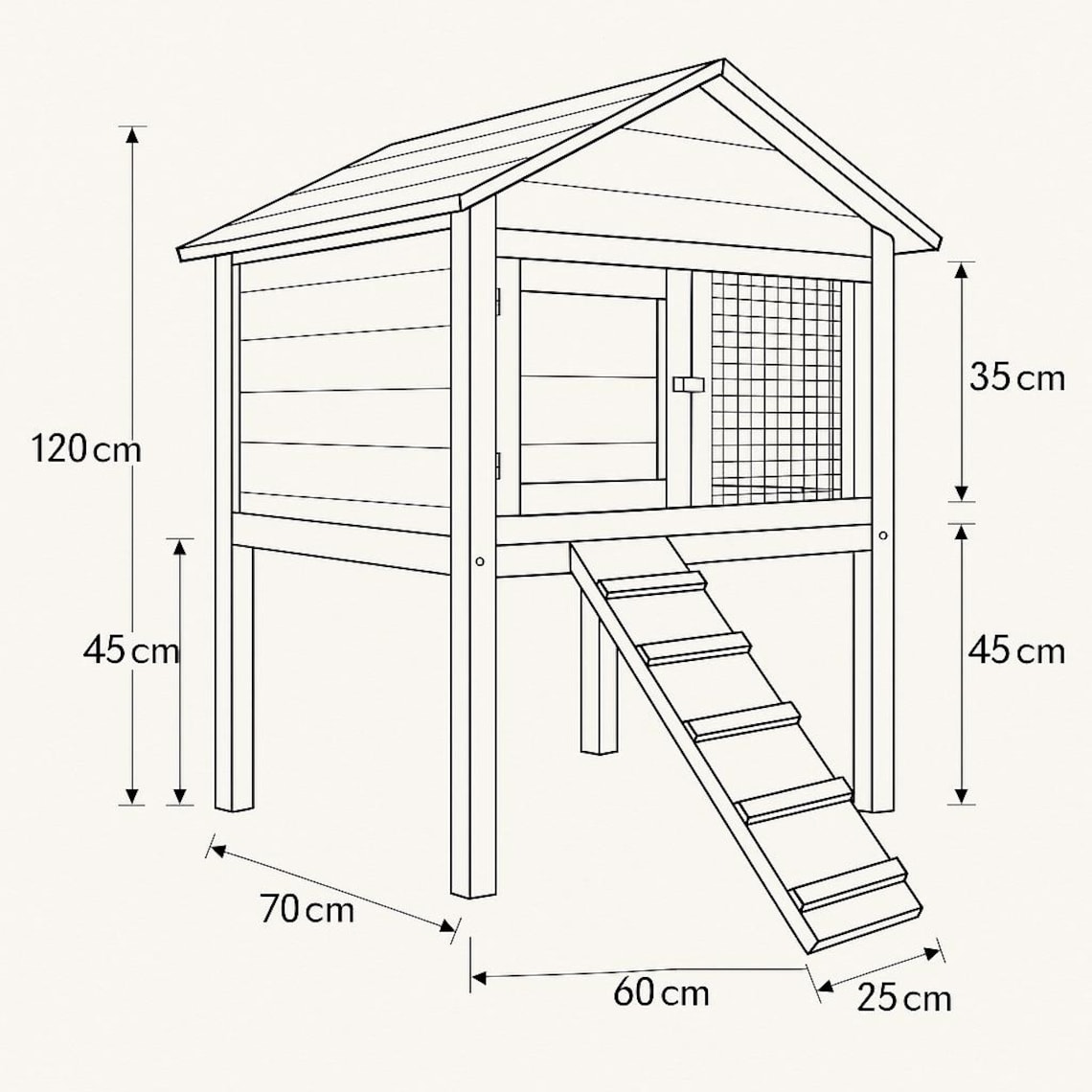 Elevated Rabbit Hutch Plan – DIY Wooden Bunny House Blueprint – Raised ...