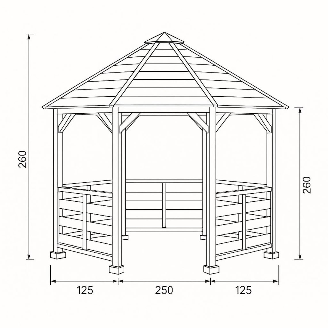Hexagonal Wooden Gazebo Plan – DIY Outdoor Pavilion Blueprint – PDF ...