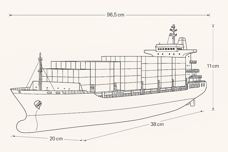 Container Ship Model Plan – Large Scale Printable Blueprint for Laser ...