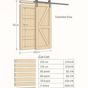 Rustic Sliding Barn Door Woodworking Plan, DIY Farmhouse Decor (PDF ...