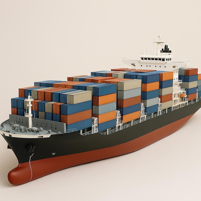 Container Ship Model Plan – Large Scale Printable Blueprint for Laser ...