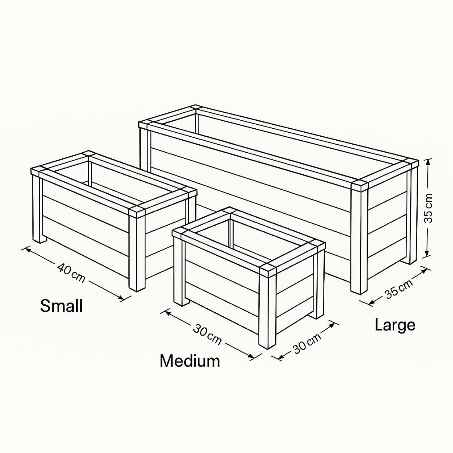 Rustic Wooden Planter Box Set DIY Plans | Outdoor Garden (PDF) - Etsy