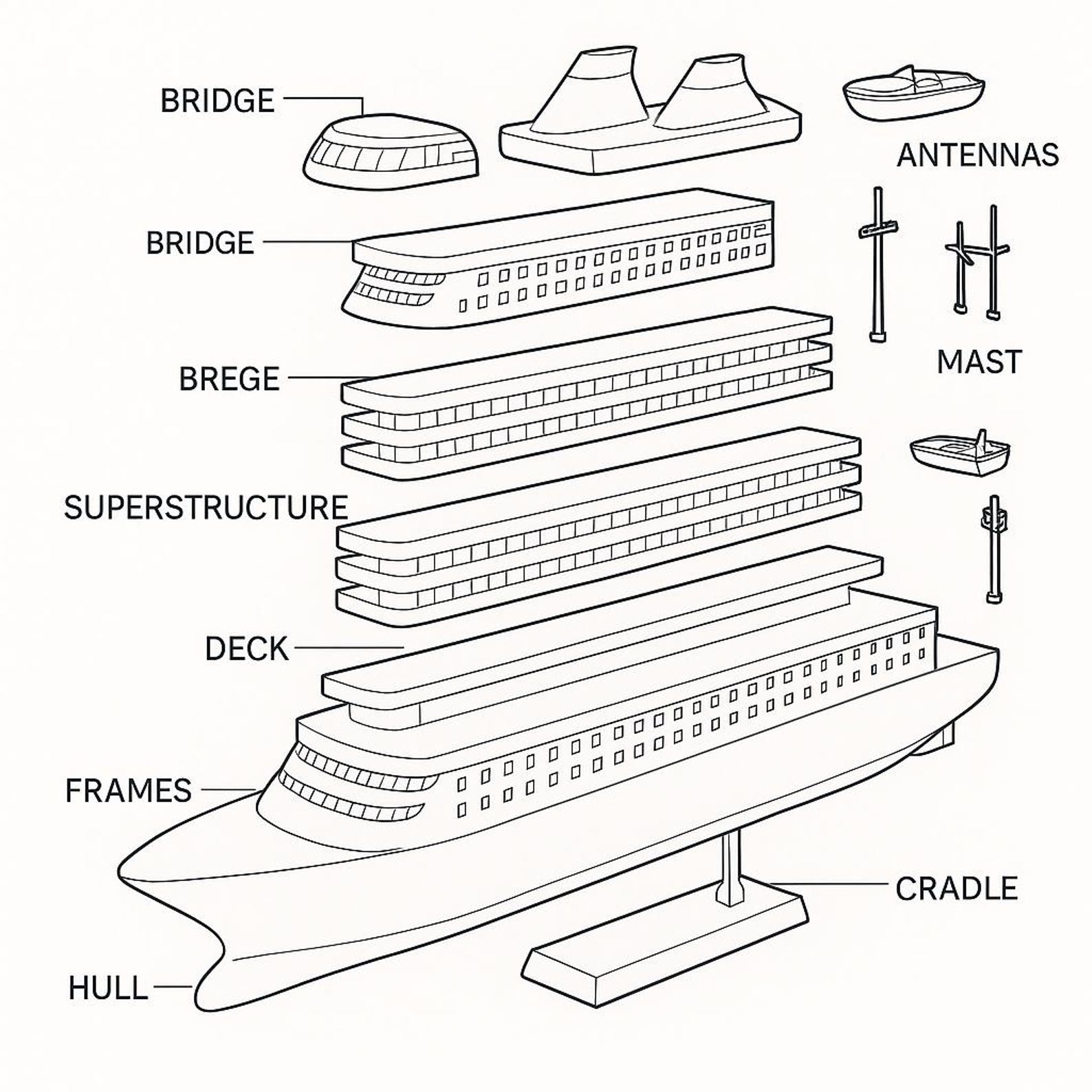 Luxury Cruise Ship Model Blueprint: DIY Ocean Liner (PDF Plan - Etsy