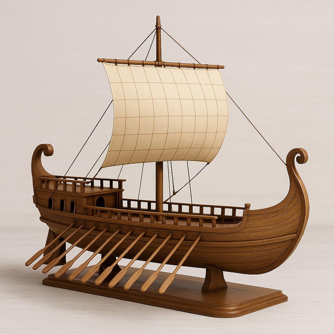 Roman Galley Ship Model Plan – Ancient Oared Warship Blueprint – DIY ...