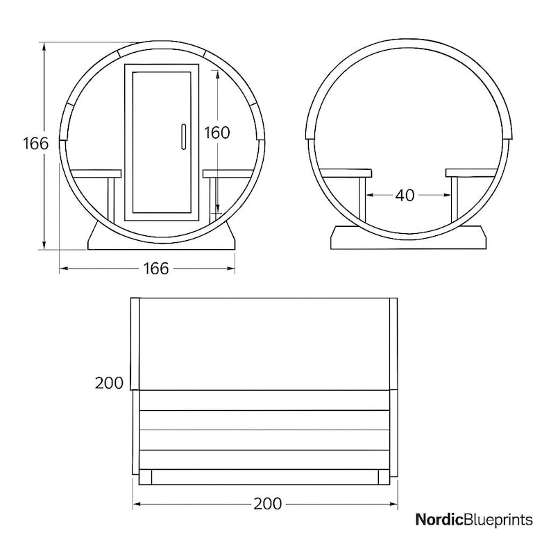 Compact Barrel Sauna Woodworking Plan, DIY Outdoor Spa House PDF ...