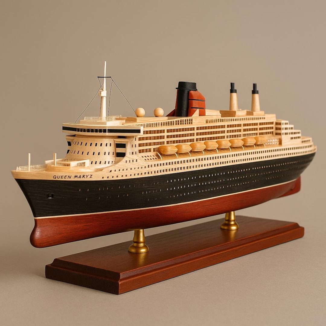 Queen Mary 2 Ship Model Plan: Woodcraft Blueprint (PDF Download, 60cm ...