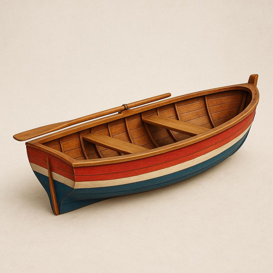 Retro Wooden Rowboat Model Plan: DIY Turkish Boat Blueprint (PDF ...