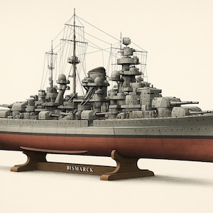 Bismarck Battleship Model Plan: WWII German Warship Blueprint (PDF ...