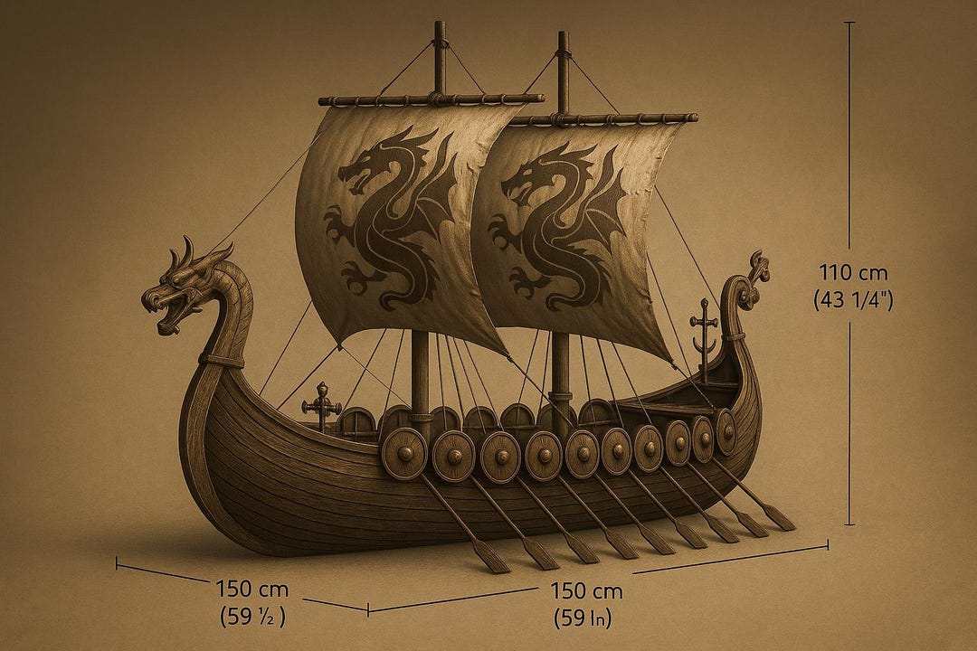 Viking Longship Model Plan - DIY Wooden Boat Blueprint - Digital ...