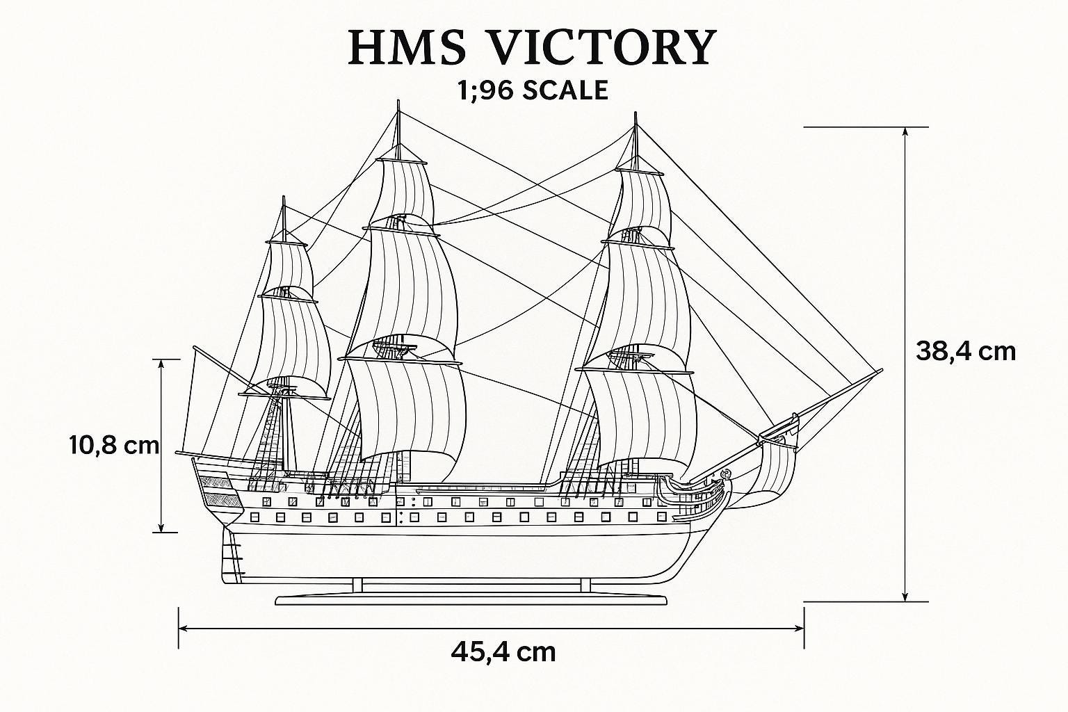HMS Victory Model Ship Blueprint – 1/50 Scale DIY Wooden Warship Plan ...