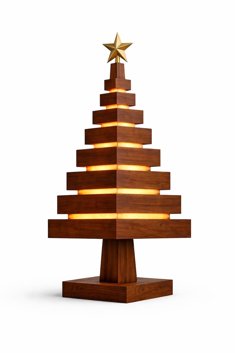 Outdoor Wooden Christmas Tree Plans – Diy Illuminated Garden Holiday ...