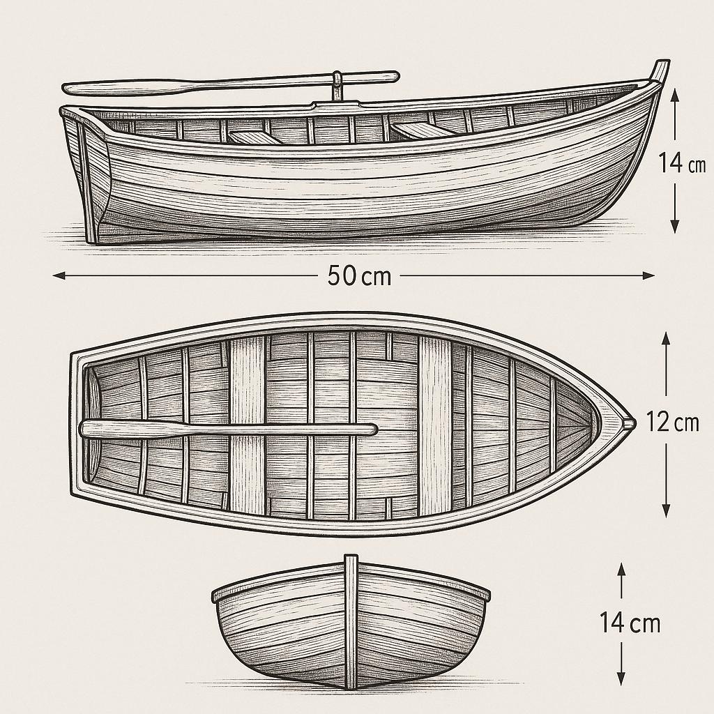 Retro Wooden Rowboat Model Plan: DIY Turkish Boat Blueprint (PDF ...